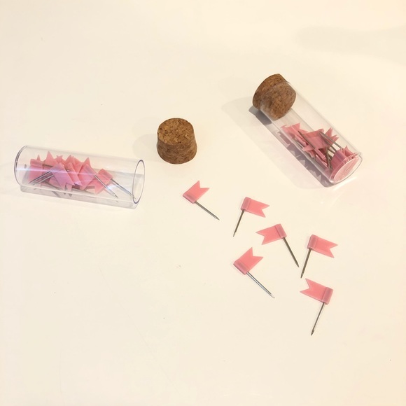 Target | Office | Pink Flag Pins Set Of Two Bottles | Poshmark